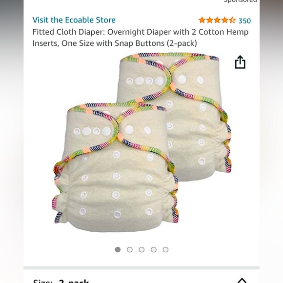 ecoable | Accessories | Ecoable Hemp Overnight Diaper 2 Pack | Poshmark